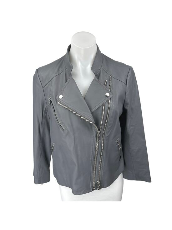 Joie | Jackets & Coats | Joie Casella Womens Gray Lamb Leather ...
